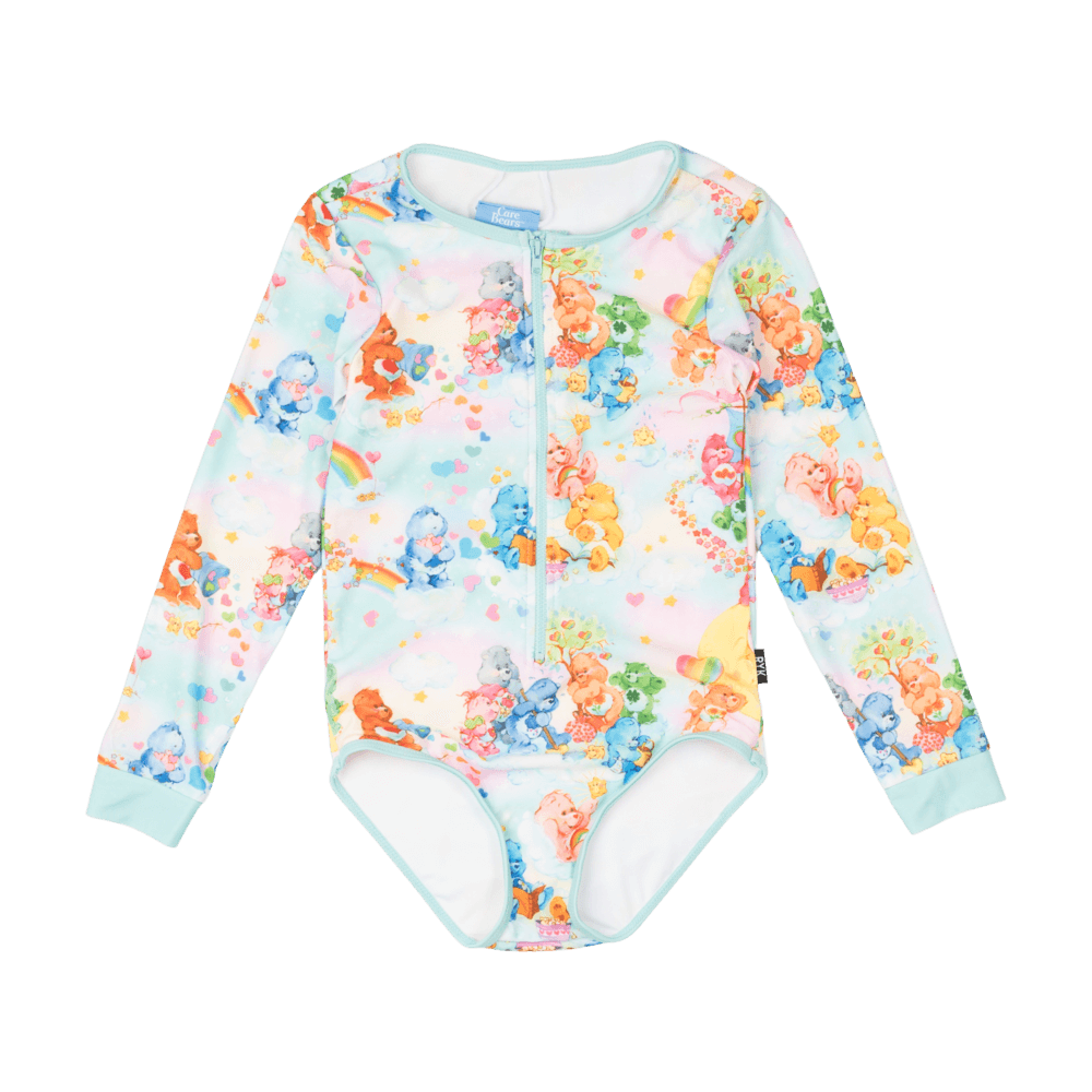Adventures in Care-A-Lot Rashie One Piece - Multi Blue – Lizzie Potts Kids